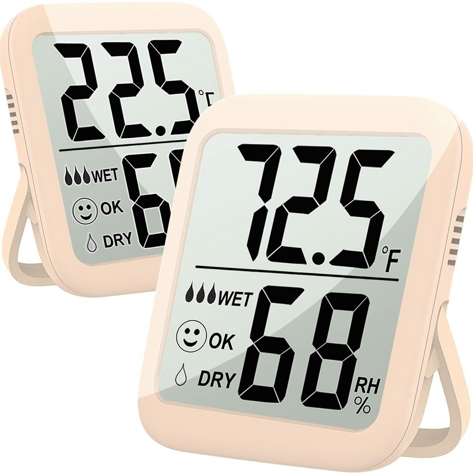Digital LCD Indoor Thermometer Hygrometer Temperature Dual Humidity ...