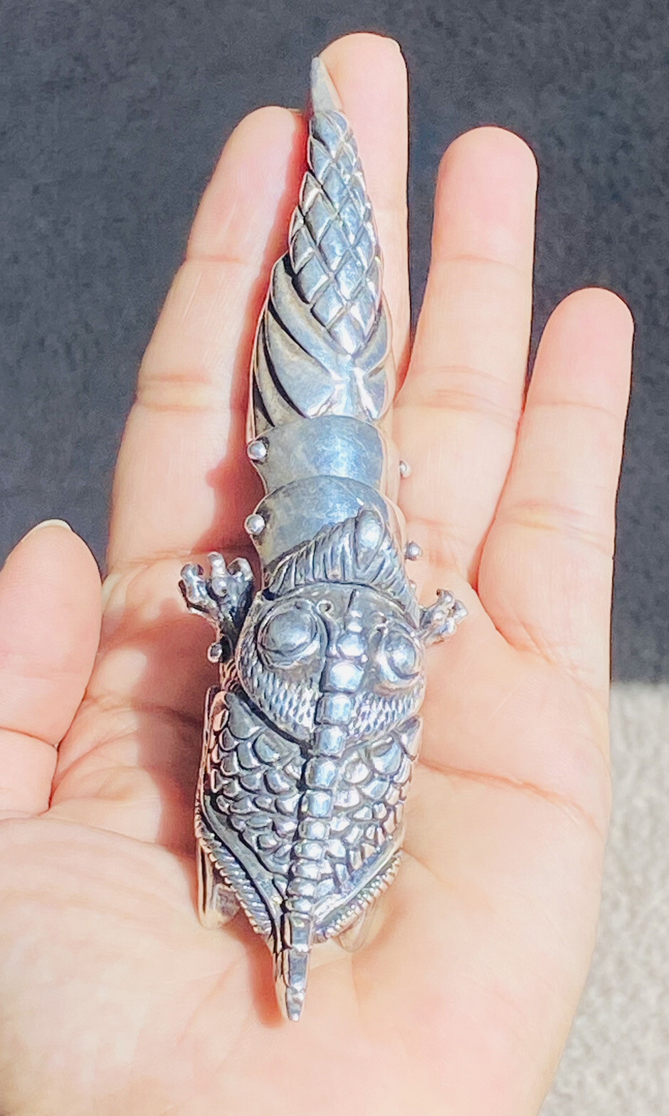 114*Grams Vintage Finger Armor Sterling Silver Mediev… - Gem