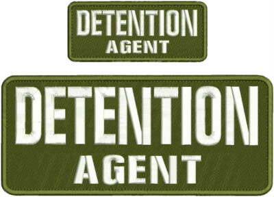 Detention Agent 2 Emb Patches 10x4 And 5x2'' Velcr@ On Back White on Od ...