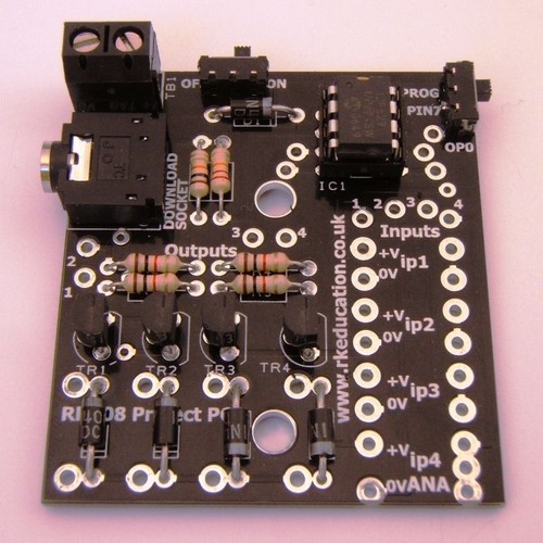 RKP08 Project PCB with BC182L designed for use with PICAXE-08M2 & Genie ...