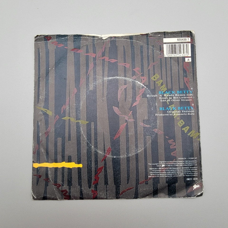 Ram Jam - 7" Vinyl - Black Betty (Rough 'N Ready Remix) (EX) | eBay UK