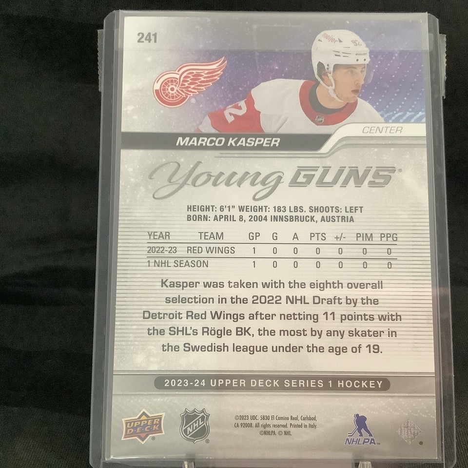 2023-24 Upper Deck Series 1 Marco Kasper Young Guns Jumbo Rookie Card ...