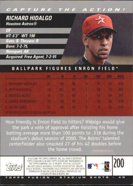 2001 Topps Fusion #200 Richard Hidalgo SC | eBay
