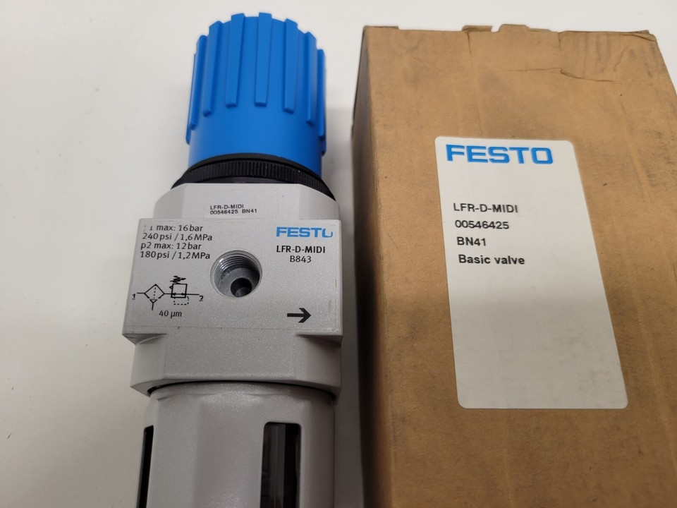 NEW OLD STOCK! FESTO PNEUMATIC FILTER REGULATOR UNIT LFR-D-MIDI B843 | eBay