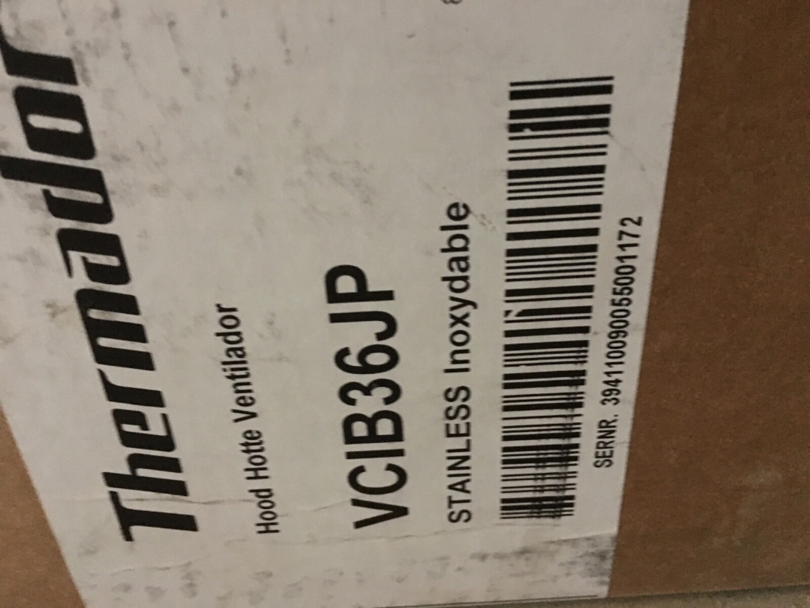 Thermador Professional 36" Stainless Steel Custom Hood Insert Vcin 36JP ...