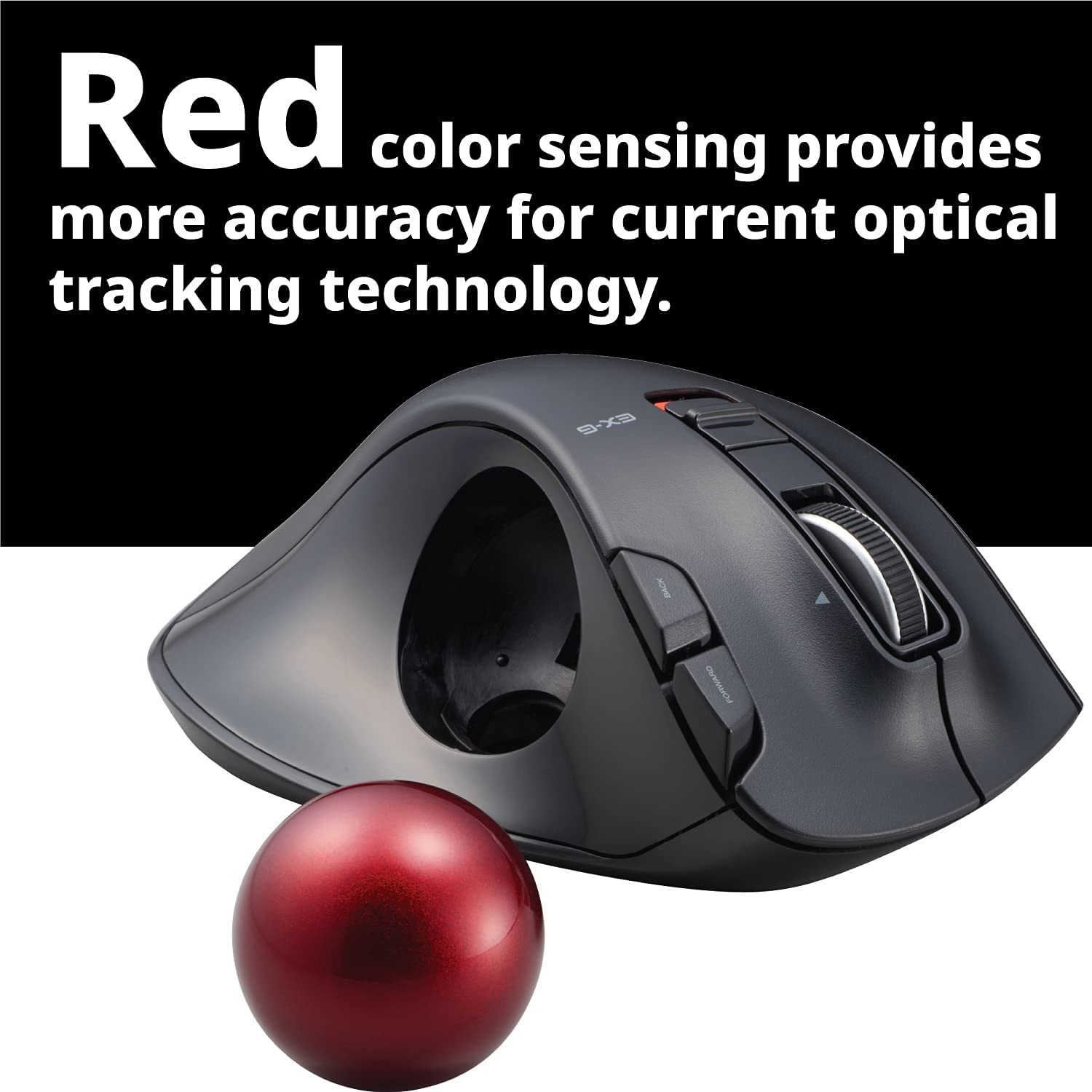 EX-G Left-Handed Trackball Mouse, 2.4Ghz Wireless, Thumb Control, 6 ...