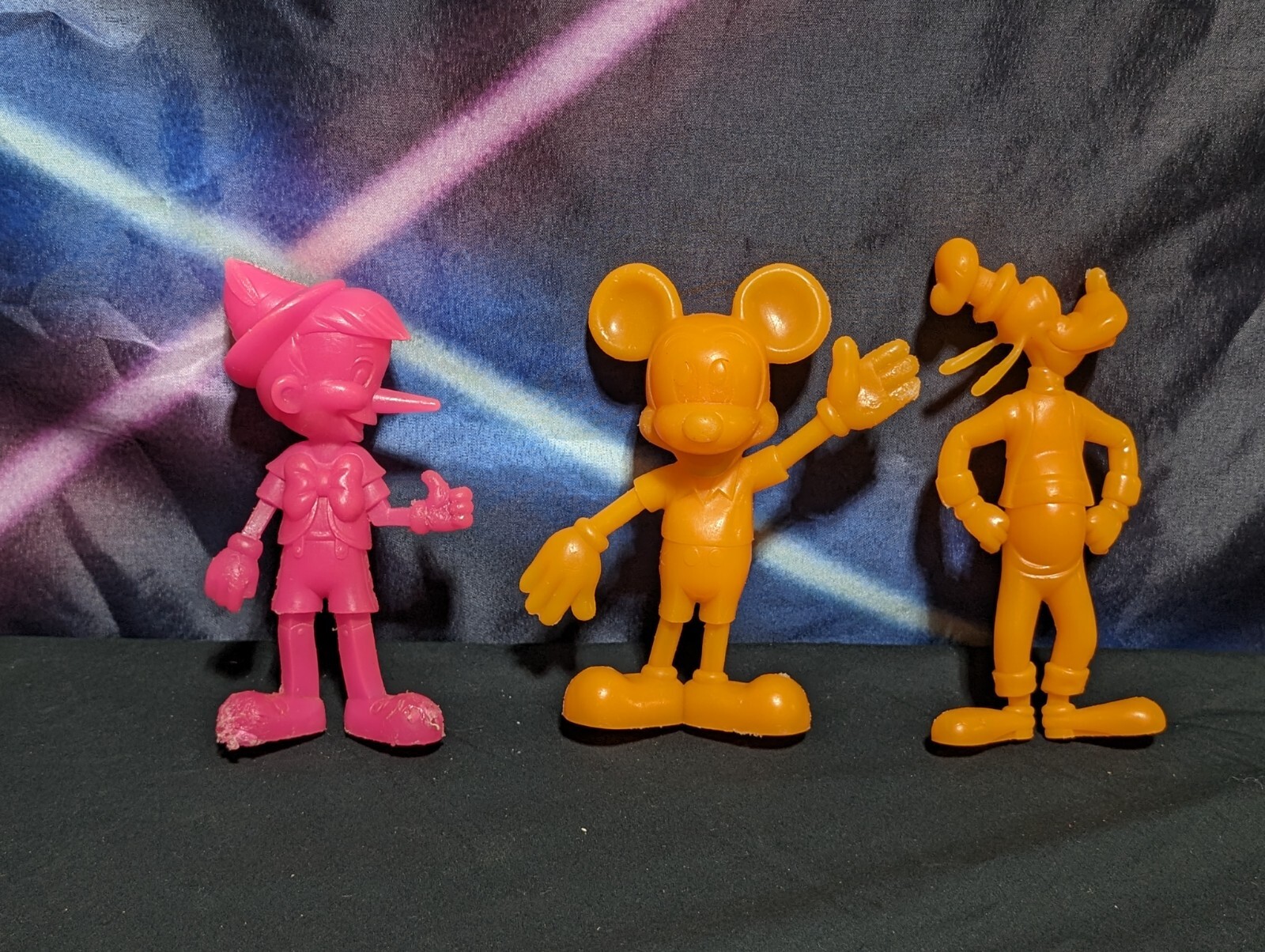 VTG MARX Disney Pinocchio Mickey Mouse Goofy Pink Orange Plastic ...