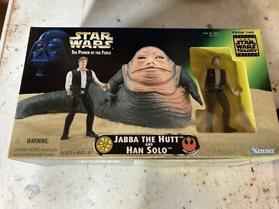 Star Wars 1997 Power of the Force Jabba the Hutt And Han Solo Factory ...
