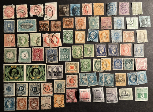 OLD EUROPE CLASSIC STAMP COLLECTION VARIETIES CANCELS 1850's - 1910 LOT ...