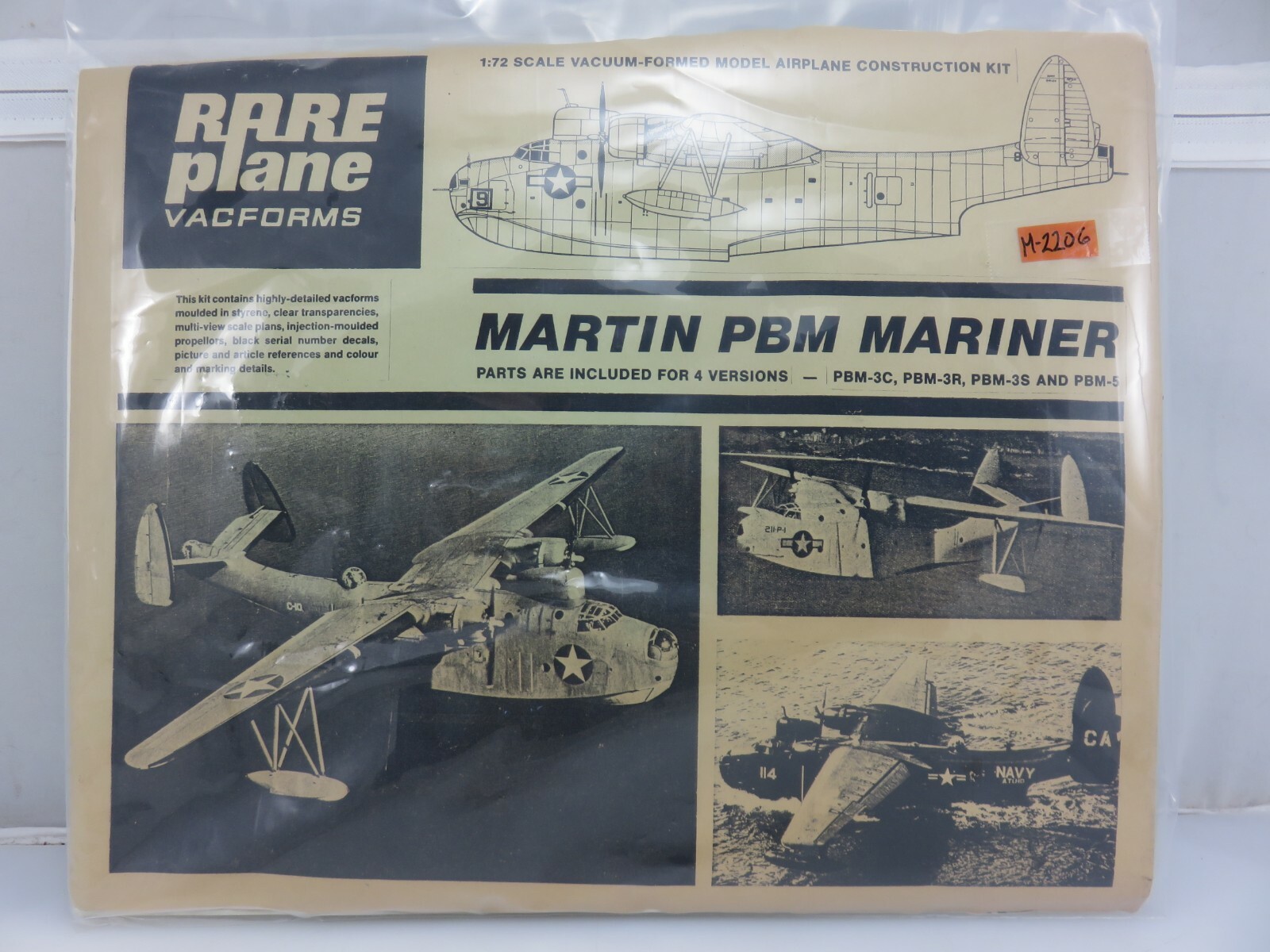Rare Plane Vacforms MARTIN PBM MARINER 1/72 Model Vacuform Kit UNBUILT ...