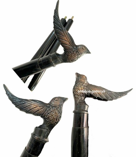 antique Vintage Style Designer Brass Copper Bird Handle Walking Stick ...