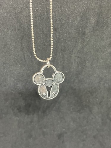 Disney Mickey Mouse Icon Head Silver Tone Pendant Necklace Mickey ...