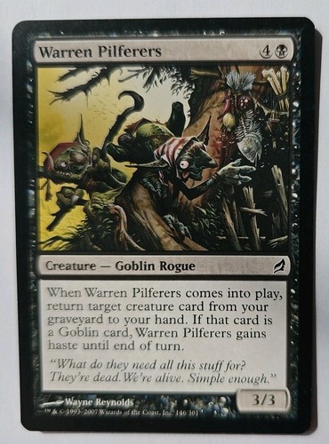 MTG Magic The Gathering Card Warren Pilferers Creature Goblin Rogue ...
