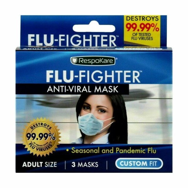 Respokare Flu-Fighter Anti-Viral Mask - 3 Piece for sale online | eBay