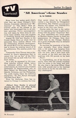 1950 TV ARTICLE/CHICAGO WRESTLER GENE STANLEE / MR AMERICA or THE BODY ...