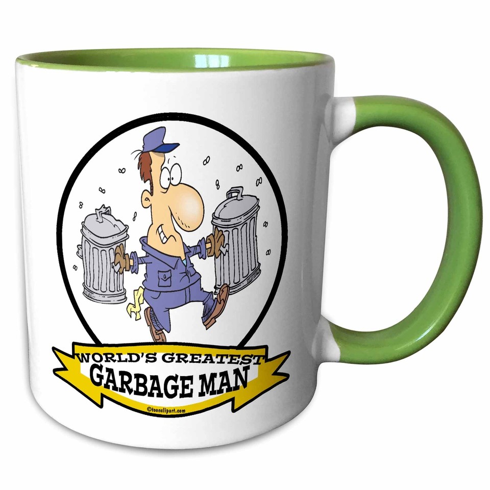 3dRose Funny Worlds Greatest Garbage Man Cartoon Mug | eBay