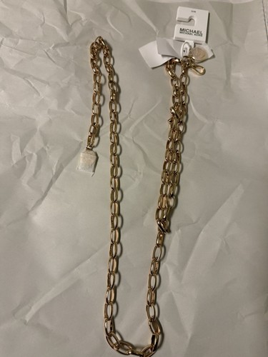 Michael Kors Women’s MK Gold Logo Metal Waist Belt / Belly Chain Sz ...