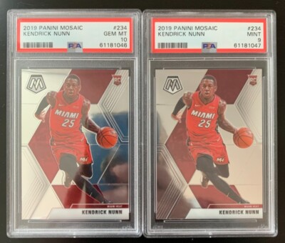 2019-20 Mosaic Kendrick Nunn Rookie Card RC #234 PSA 10 + PSA 9 (2 ...