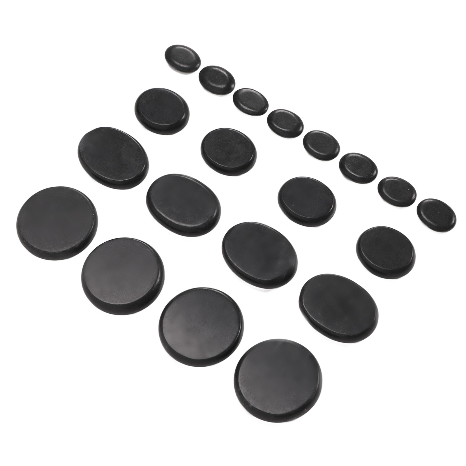 (220V EU Plug)20 X Heated Basalt Rocks Fast Heating Round Massage ...