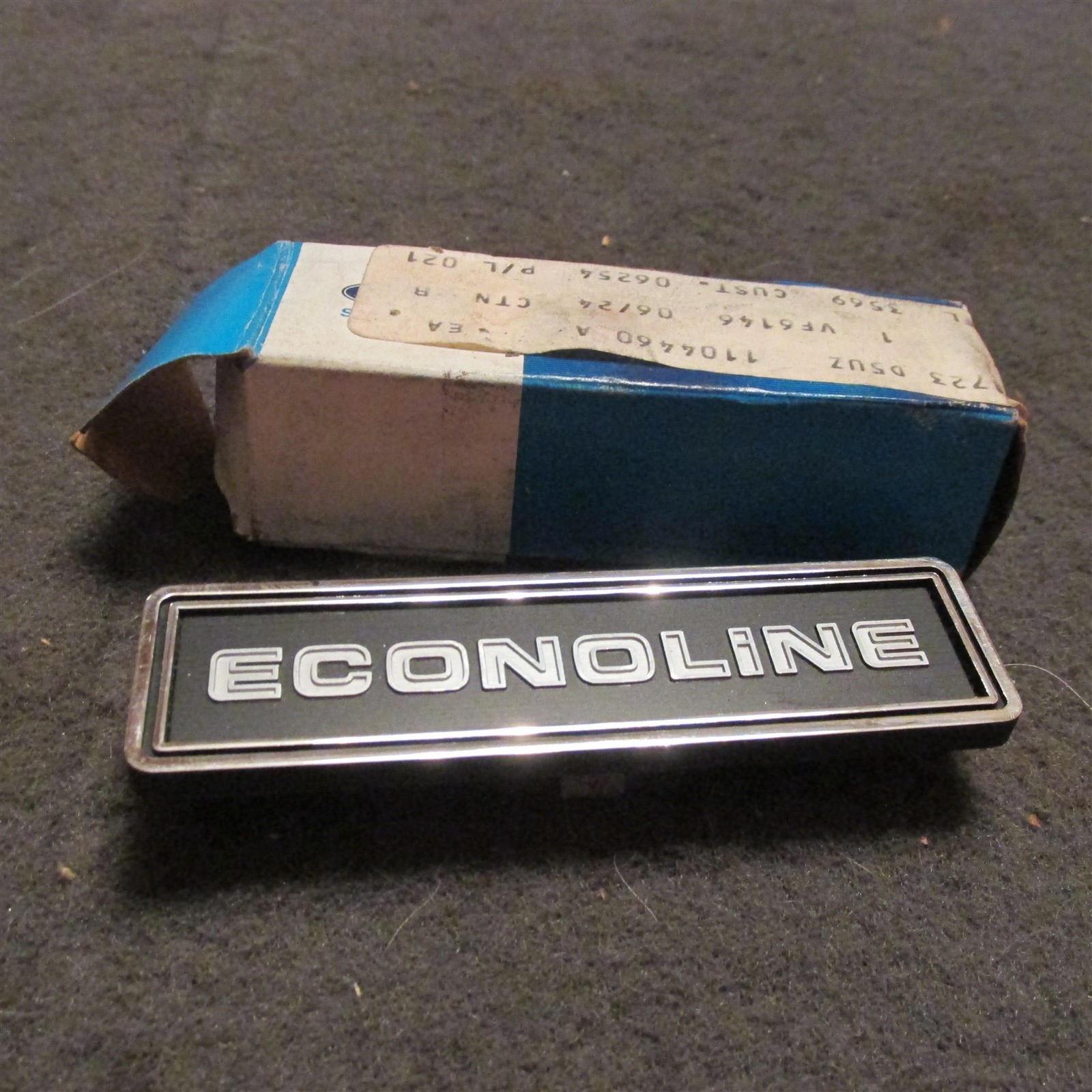 NOS 1975 - 1986 FORD ECONOLINE DASH CLUSTER PANEL NAMEPLATE EMBLEM ...