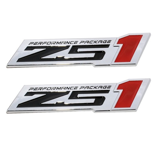 2Pc Chrome Black Red Z51 Performance Emblems 3D Engine Hood Badges | eBay