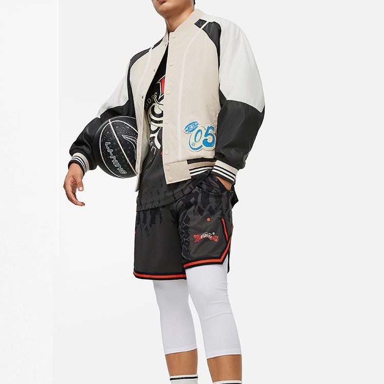 Li-Ning Letter Off-Season Stock Print Baseball Collar Jacket | eBay