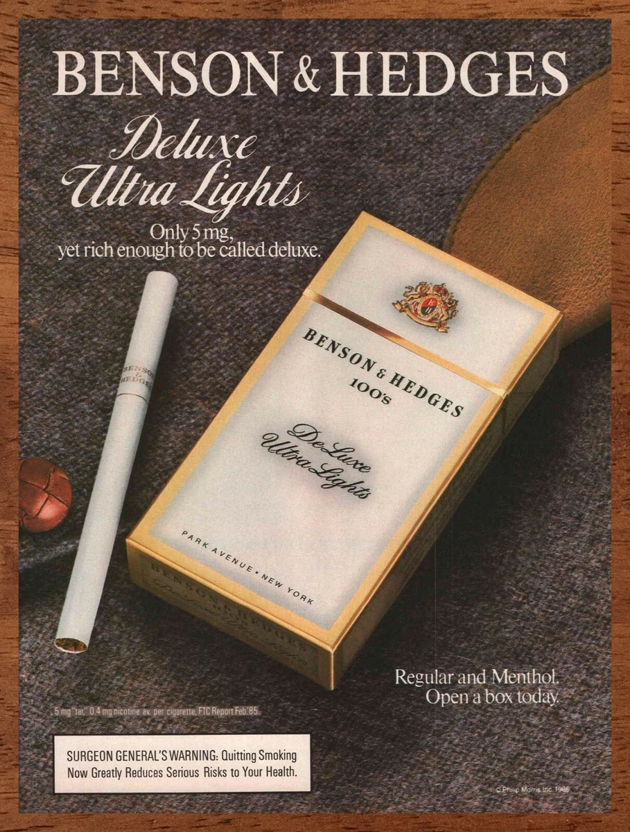 BENSON HEDGES Deluxe Ultra Lights — Calisphere, 59% OFF