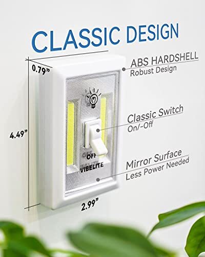 Closet Light Battery Operated Switch Light Tap Light Touch Push Night ...