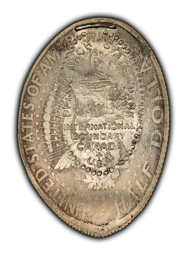 RARE Elongated Coin - 1967 Silver Half Dollar - Peace Arch State Park ...