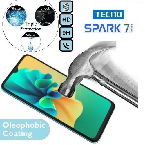 100%Genuine Tempered Glass Screen Protector Techno Spark7 KF6j For ...
