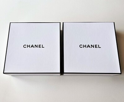 Authentic CHANEL (2) Medium White Gift Boxes (8" X 7 3/4 " X 2 3/4") | eBay