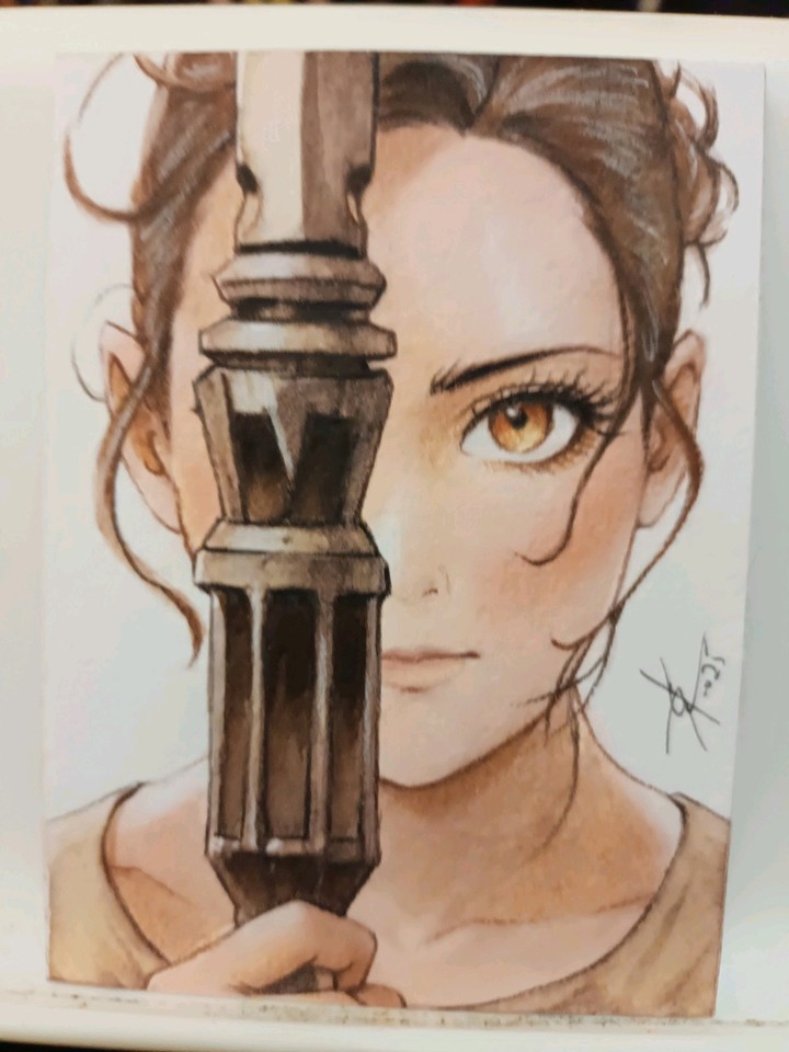 REY, PADME,LEIA STAR WARS ORIGINAL DRAWING PAINTING SKETCH CARD ACEO | eBay