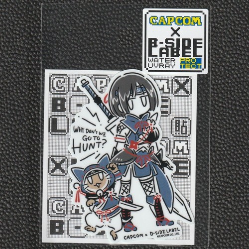 CAPCOM x B-Side Label Sticker MONSTER HUNTER Rise Female and Airou Line ...