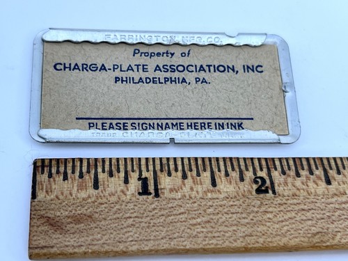 Charga-Plate Abingdon PA Vintage Dept Store Charge Credit Card Name ...