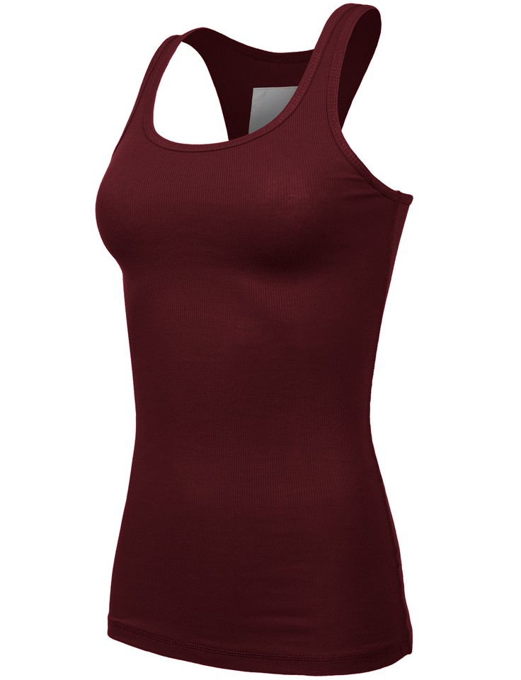 NE PEOPLE Women Racerback Round Neck Ribbed Tank Top Stretchy Shirt ...