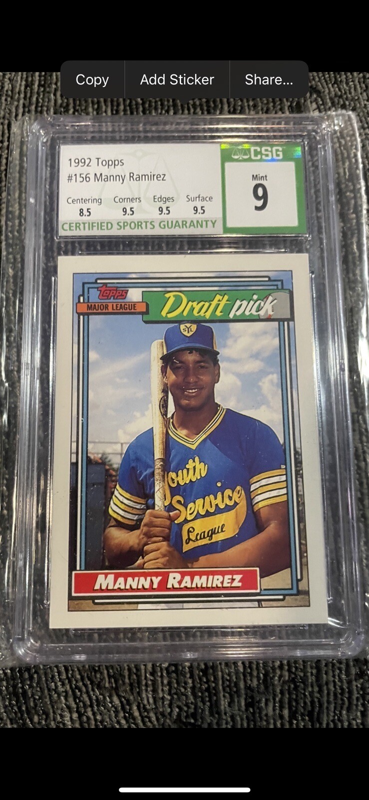 1992 Topps Manny Ramirez RC #156 Draft Pick Rookie Card Indians Red Sox ...
