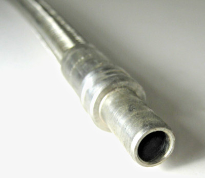 STAINLESS STEEL BRAIDED HOSE, 24" OVERALL LENGTH, 3/8" TUBE STUB END ...