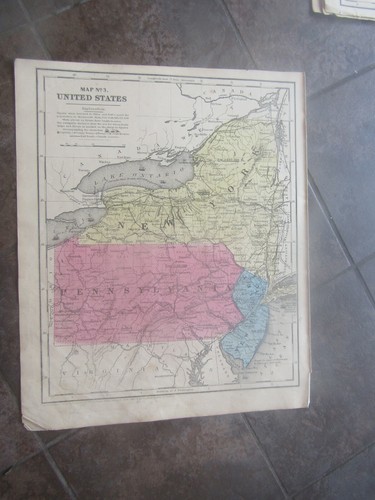 1853 ORIGINAL Map of New York, Pennsylvania, New Jersey | eBay UK