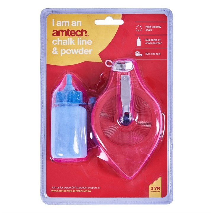 2pc Chalk and Line Set 100ft Kit High Visibility 30m String Line Reel ...