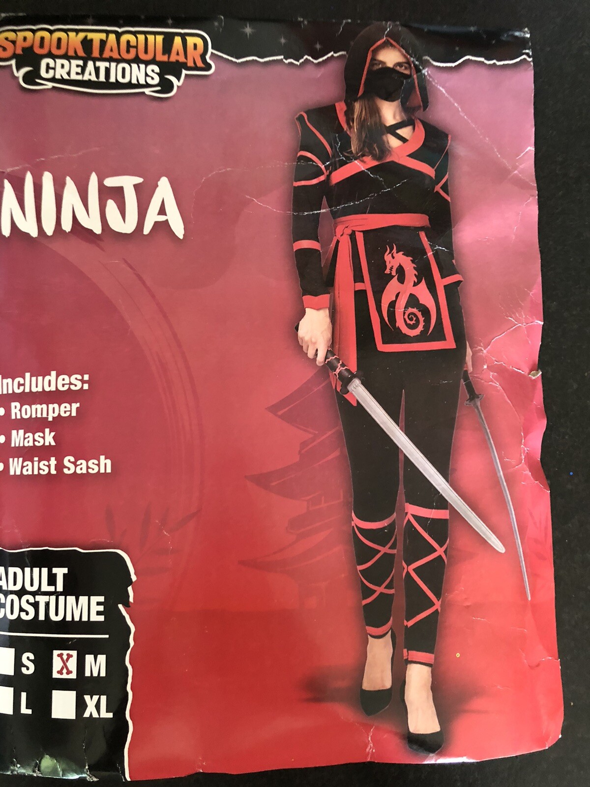 Womens Ninja Warrior Halloween Costume with Mask, sas… - Gem