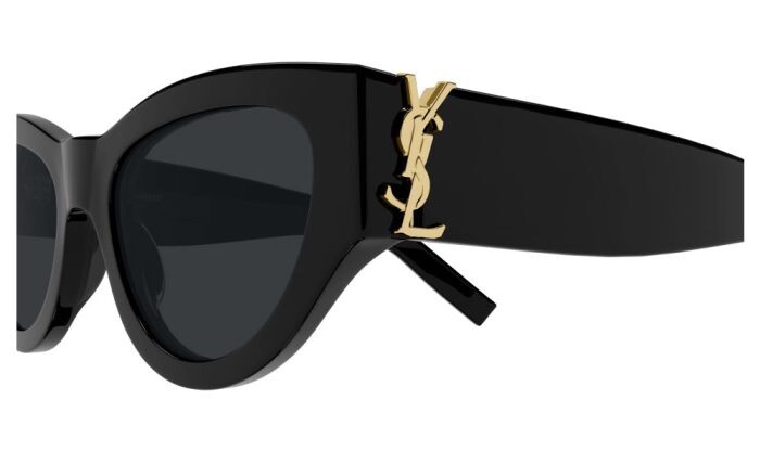 Saint Laurent SL M94 001 Black Gold Dark Grey Lenses Sunglasses CatEye ...