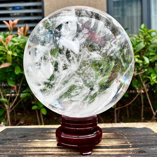 19.73LB High quality white fused crystal ball, spiritual energy mineral ...