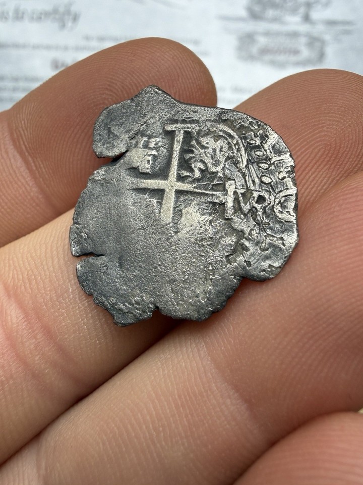 Spanish 1715 Treasure Fleet Shipwreck Artifact Silver Cob Coin Potosi ...