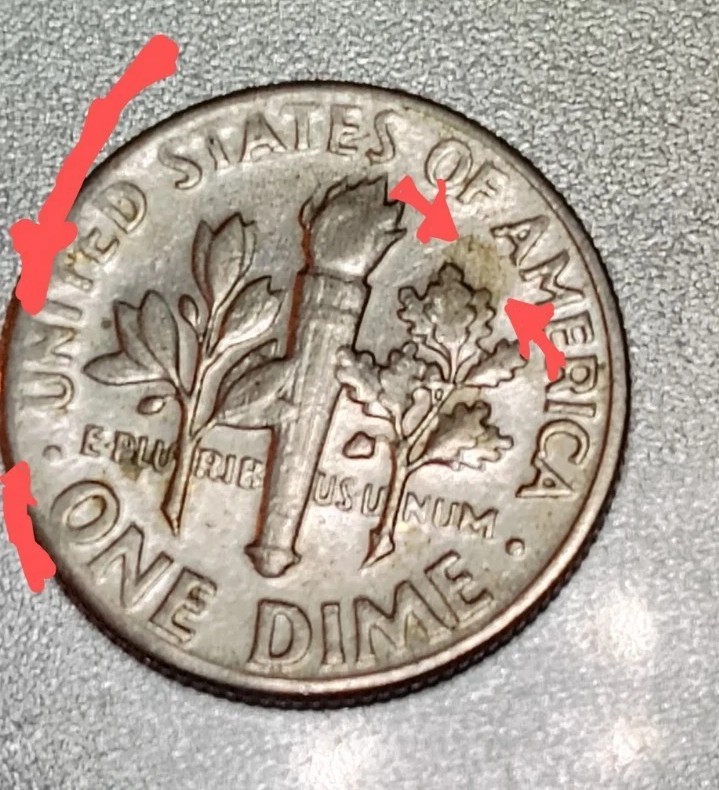 1966 Roosevelt Error Dime No Mint Mark Ungraded Double Rim Obv/ Extra ...