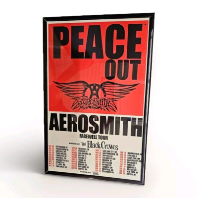 Aerosmith 2024 Farwell Tour Peace Out Poster 11 X 17 Framed | eBay