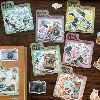 Vintage Camera Flowers Washi Paper Stickers Decorative Junk Journals ...
