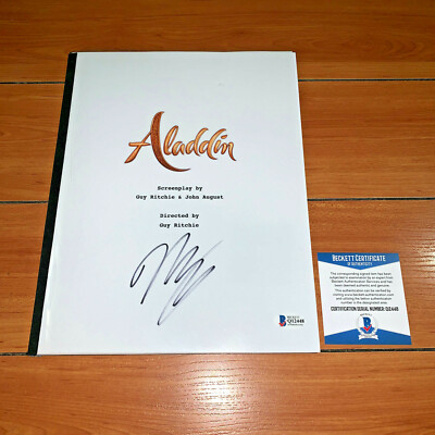 MENA MASSOUD SIGNED ALADDIN MOVIE [SCRIPT COVER] & TRANSCRIPT w ...