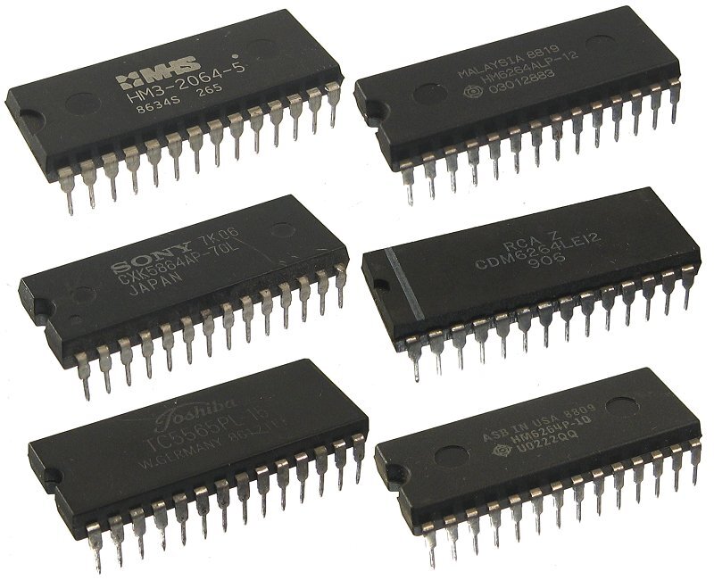 SRAM 8kx8 Static RAM 8k x 8 6264 Family HM3-2064-5 HM6264LP CXK5864AP ...