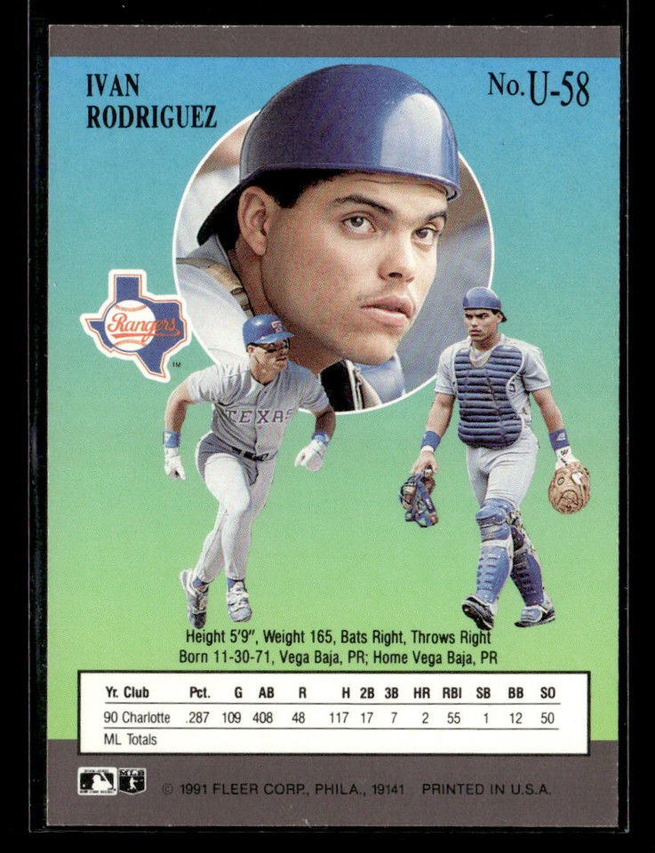 1991 Ultra Update #U-58 Ivan Rodriguez RC | eBay