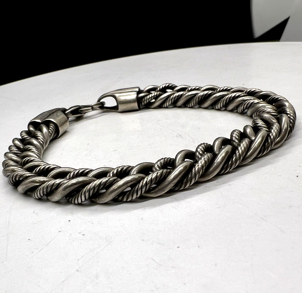 James Avery Sterling Silver Bold Twisted Link Cord Bracelet Men’s Heavy | eBay